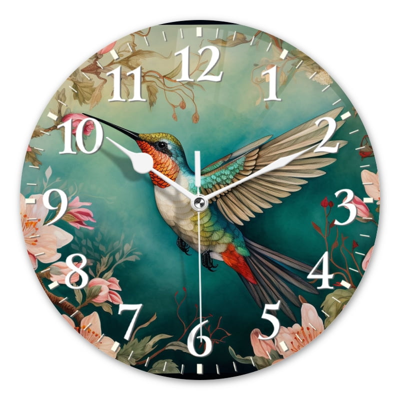 Decorative Round Wall Clocks Non-Ticking Silent Battery Operated Clocks ...
