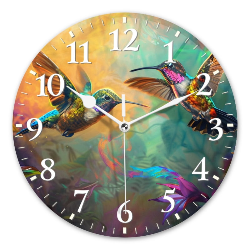 Decorative Round Wall Clocks Non-Ticking Silent Battery Operated Clocks ...
