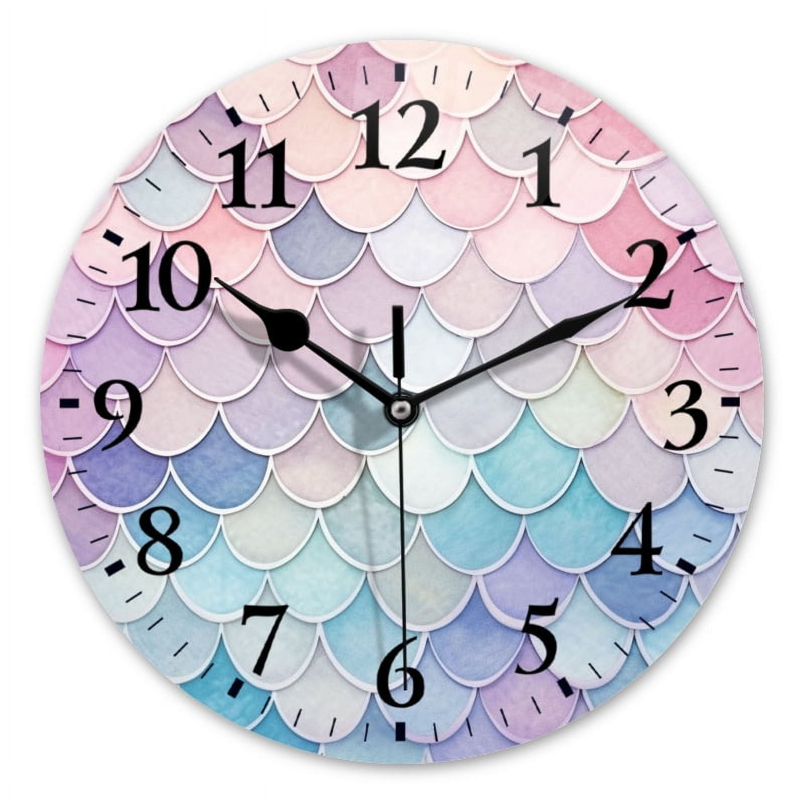 Decorative Round Wall Clocks Non-Ticking Silent Battery Operated Clocks ...