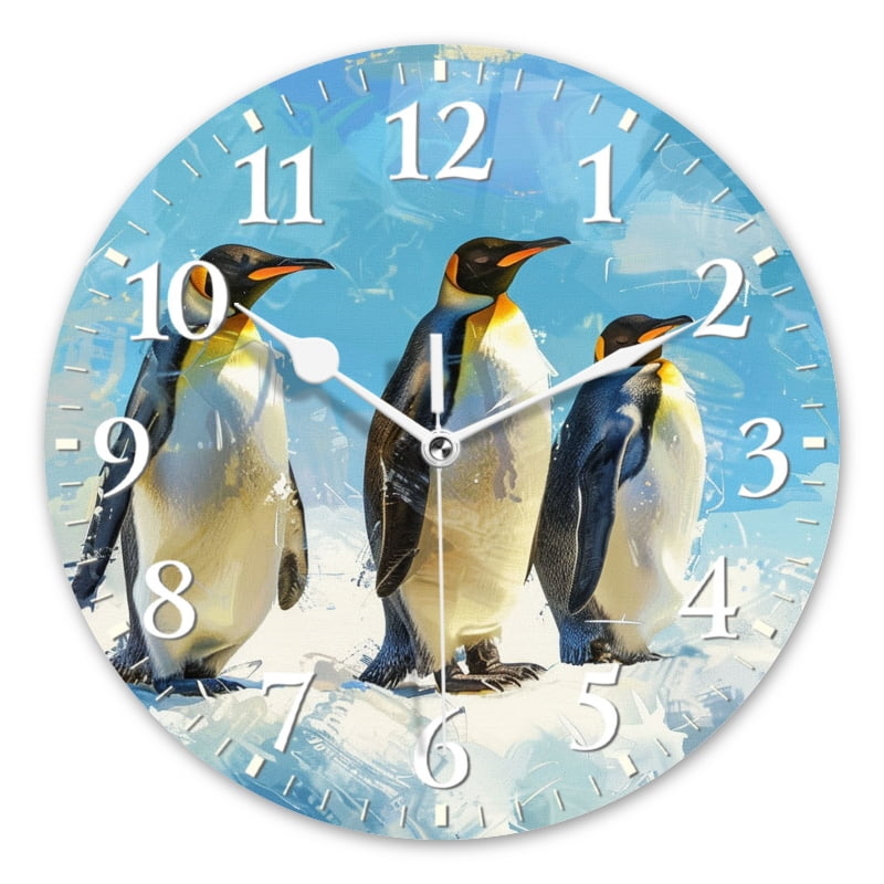 Decorative Round Wall Clocks Non-Ticking Silent Battery Operated Clocks ...