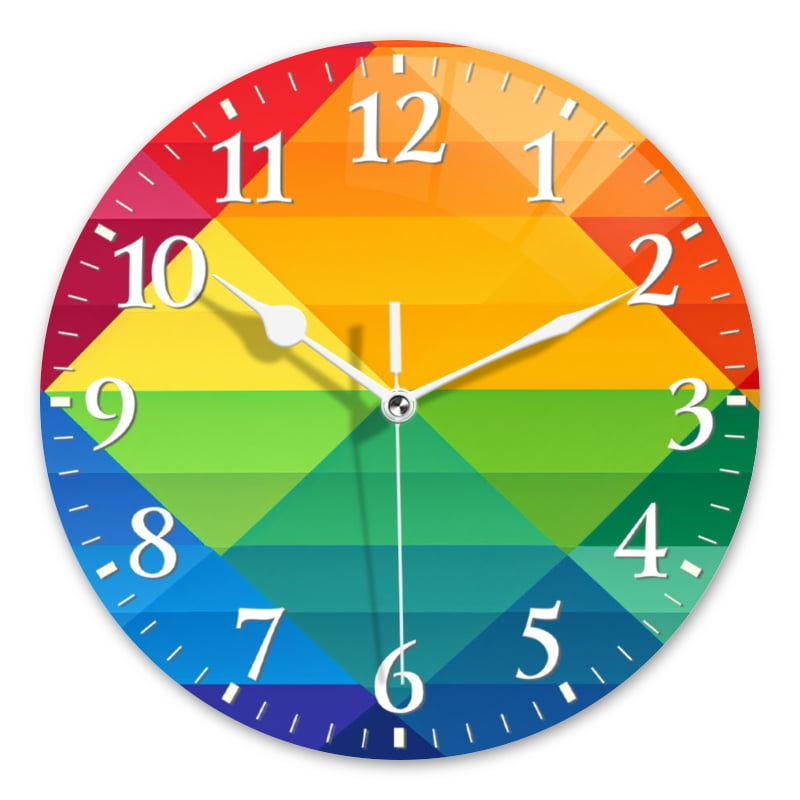 Decorative Round Wall Clocks Non-Ticking Silent Battery Operated Clocks ...