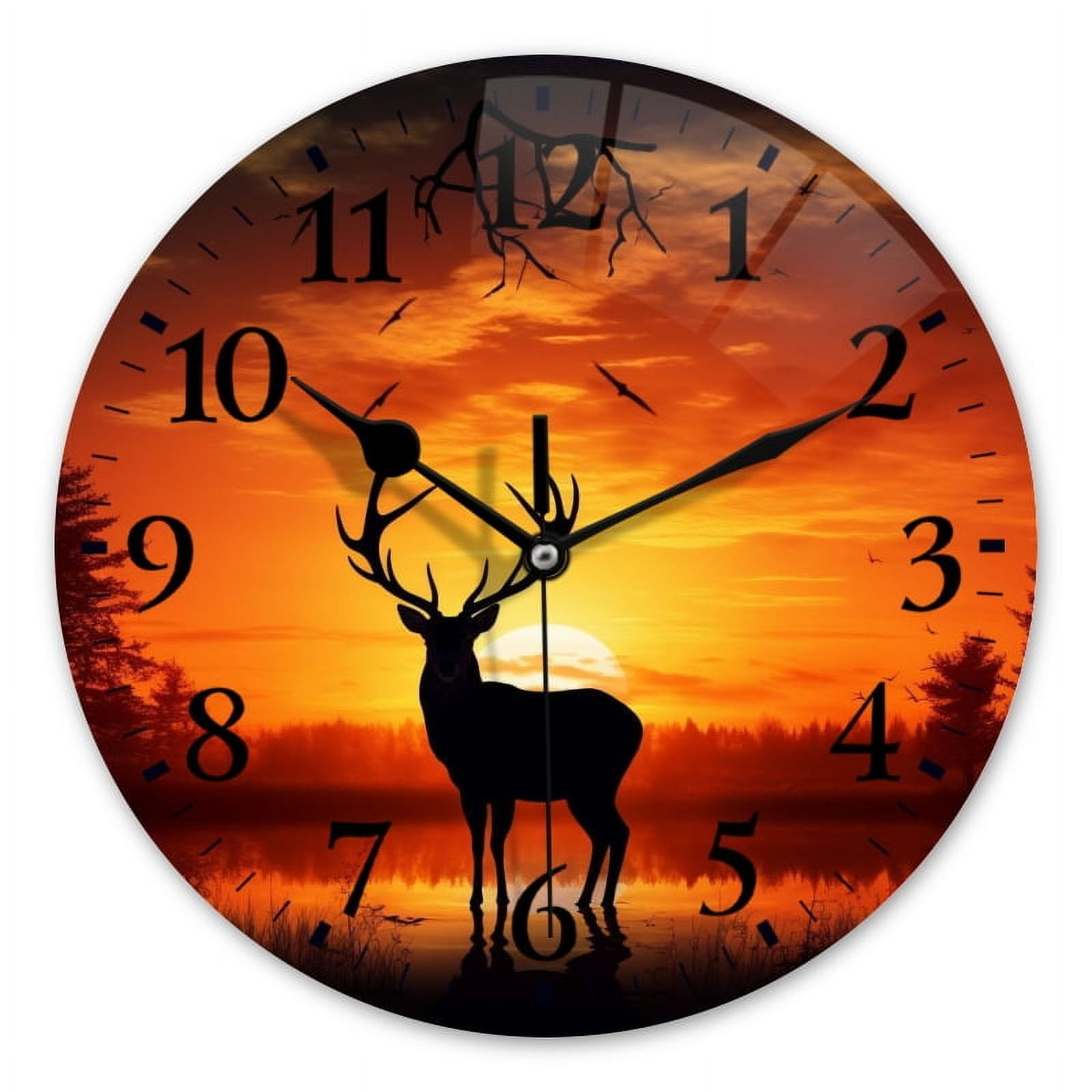 Decorative Round Wall Clocks Non-Ticking Silent Battery Operated Clocks ...