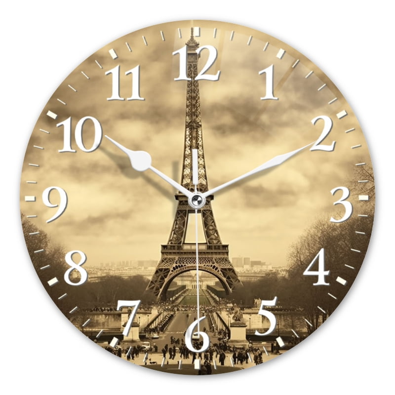 Decorative Round Wall Clocks Non-Ticking Silent Battery Operated Clocks ...