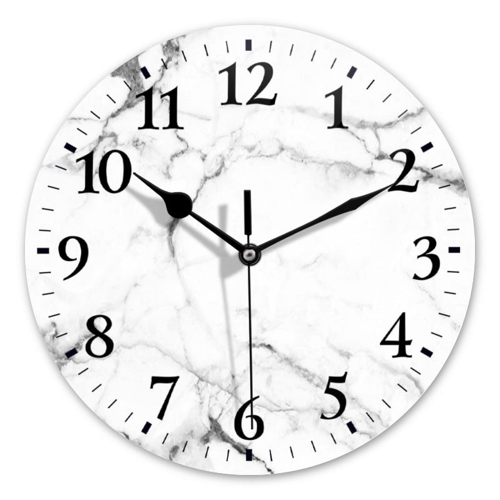 Decorative Round Wall Clocks Non-Ticking Silent Battery Operated Clocks with Photo for Bedroom ...