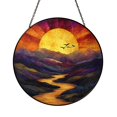 Decorative Round Window Hanging – Sunset River Glass Artwork - Walmart.com