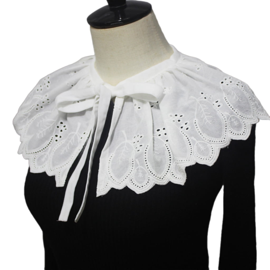 Decorative Ruffle False Collar for Women Elegant Hollow Out Embroidery ...
