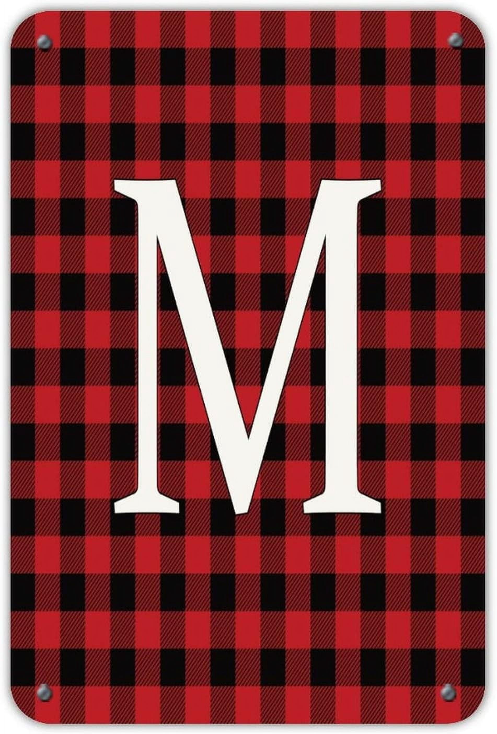 Decorative Rustic Metal Plaque Initial Letter M Signs Script Family ...