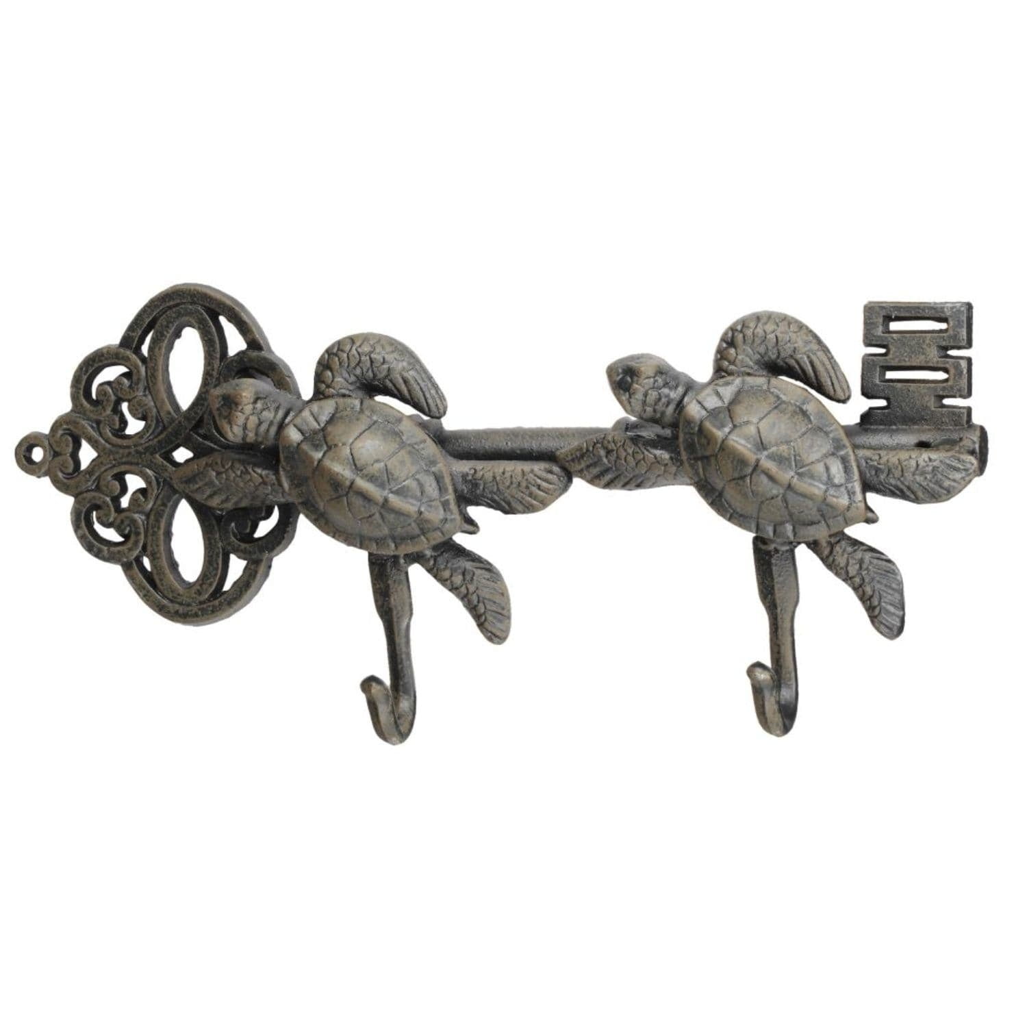 Decorative Sea Turtles Iron Wall Hook on Antique Key, Gray - Walmart.com