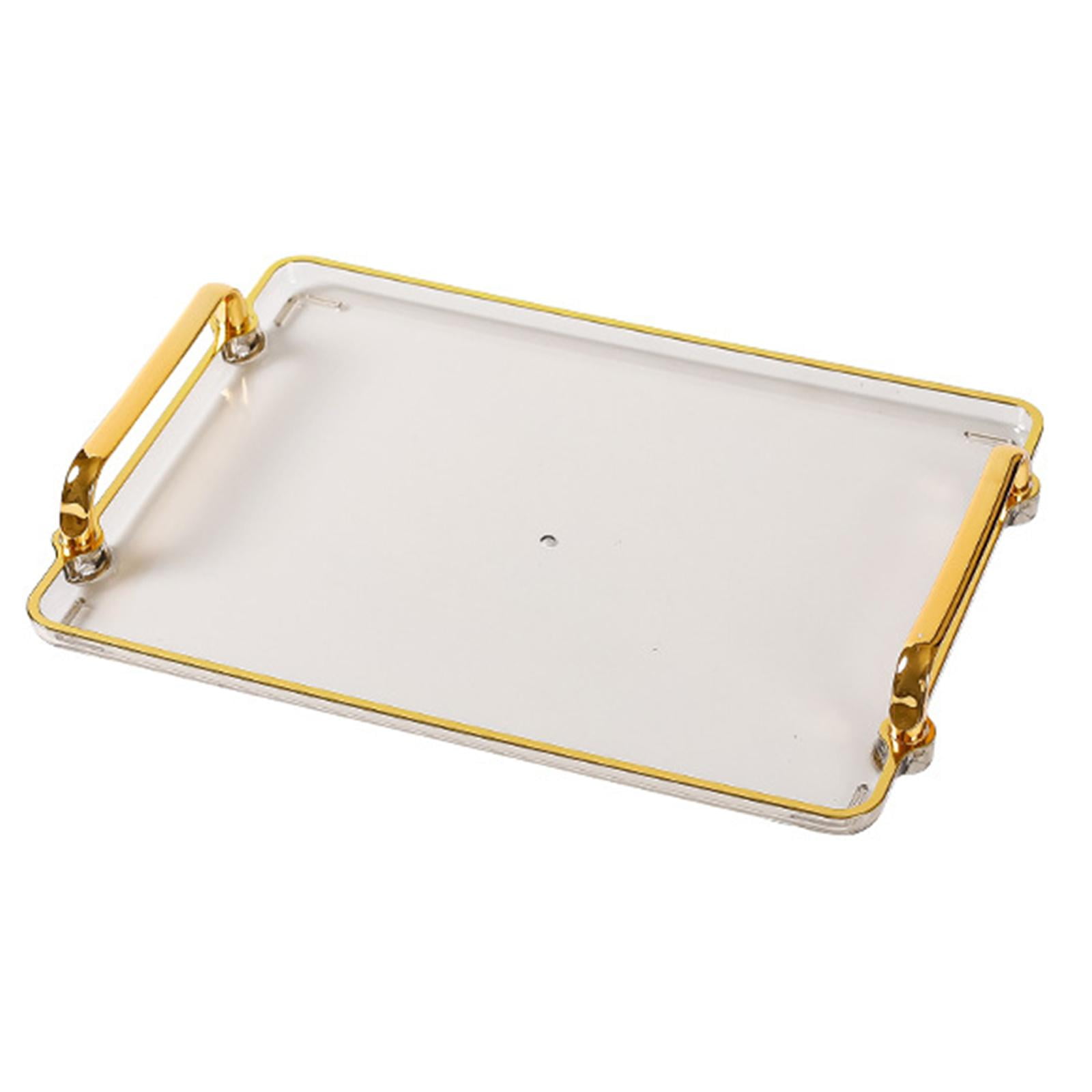 Decorative Serving Tray with Handles Tray Office Vanity Organizer amber ...