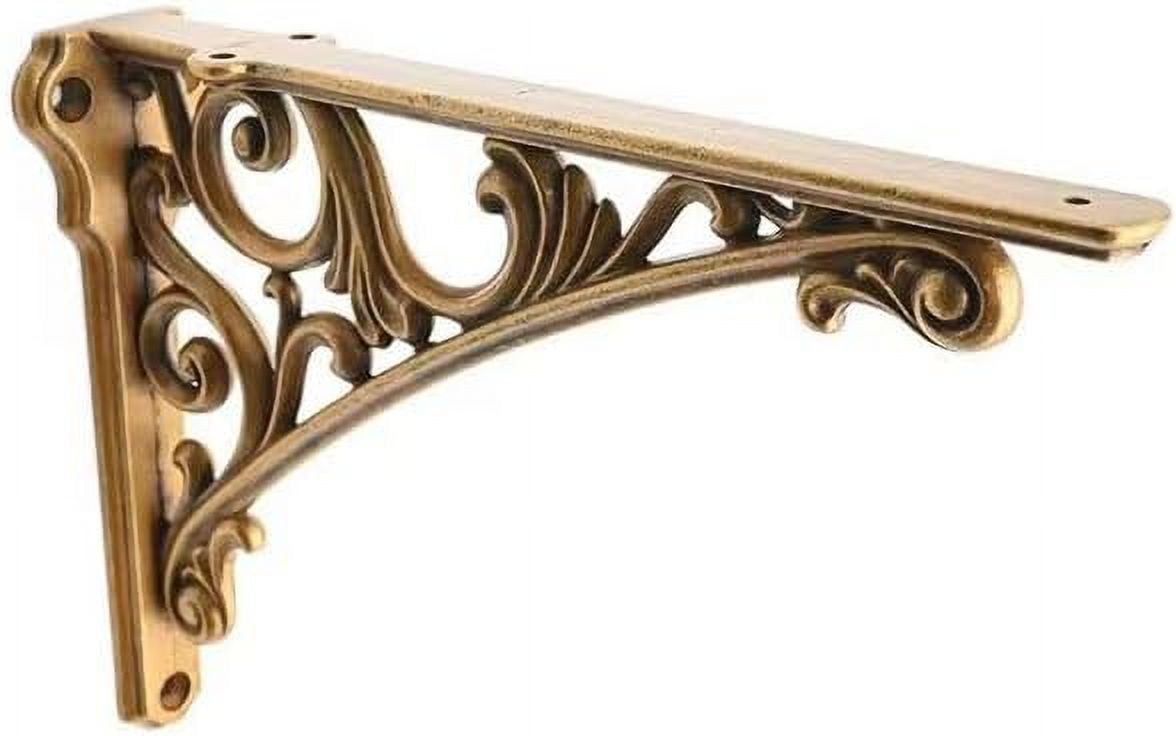 The Decorative Shelf Bracket 10 inch, Antique Brass Shelf Brackets for ...