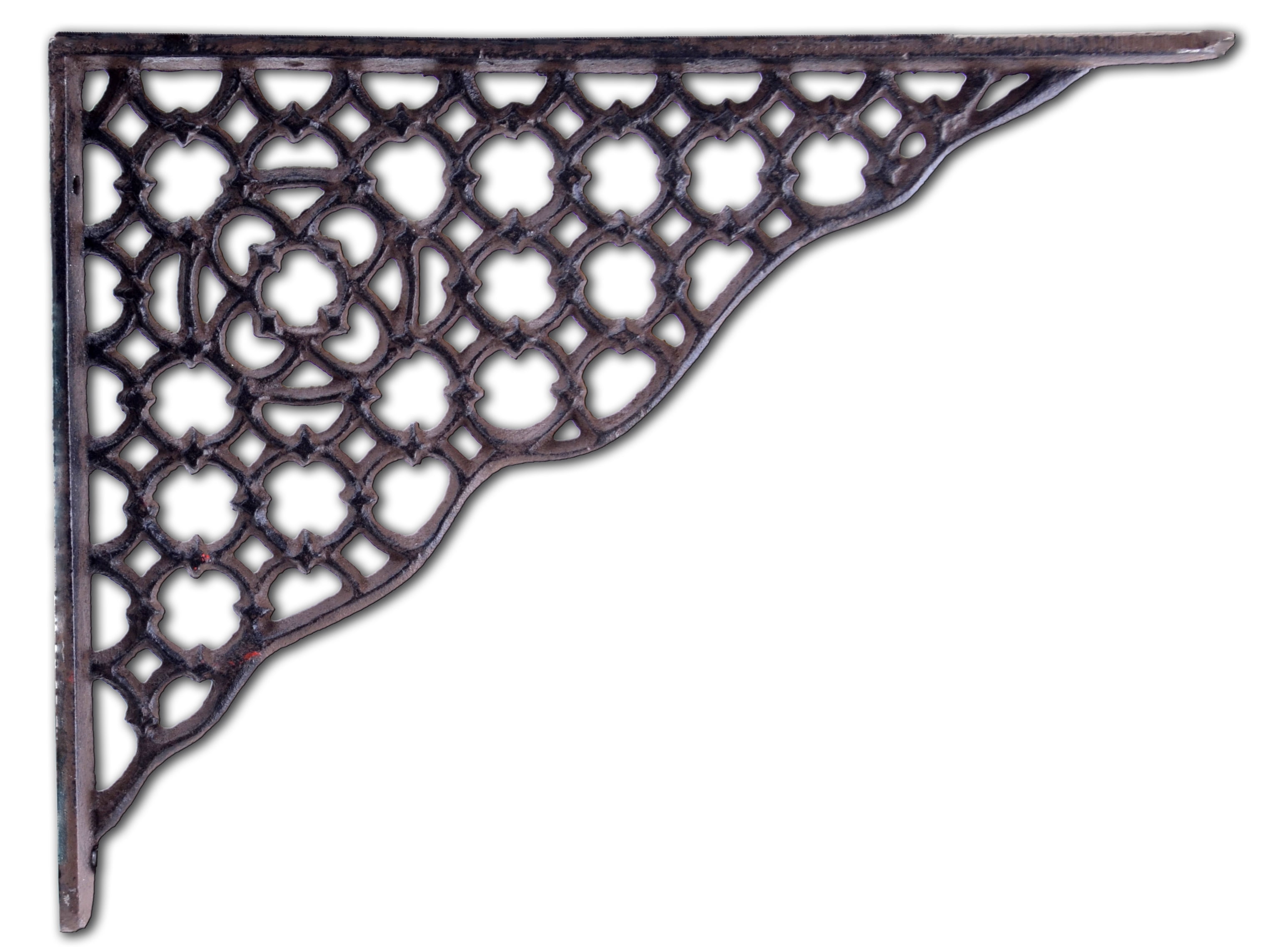 Decorative Shelf Bracket Lattice Pattern Rust Brown Cast Iron 10" Deep ...