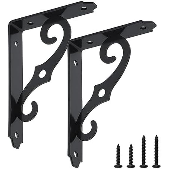 Decorative Shelf Brackets 5x3-1/2 in Wall Mounted Floating Shelf ...