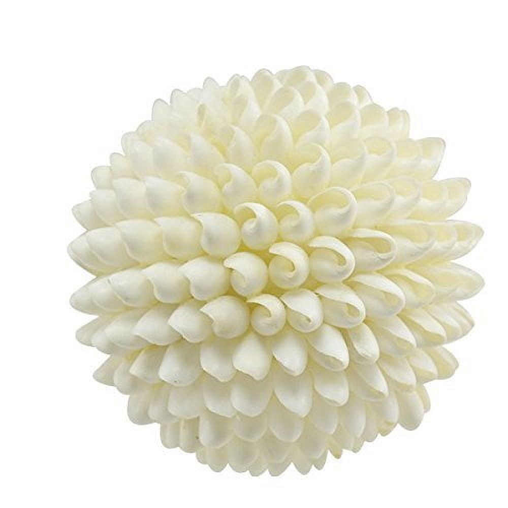 Decorative Shell Ball 4.5" White Seashells Sphere Orb Table Top ...