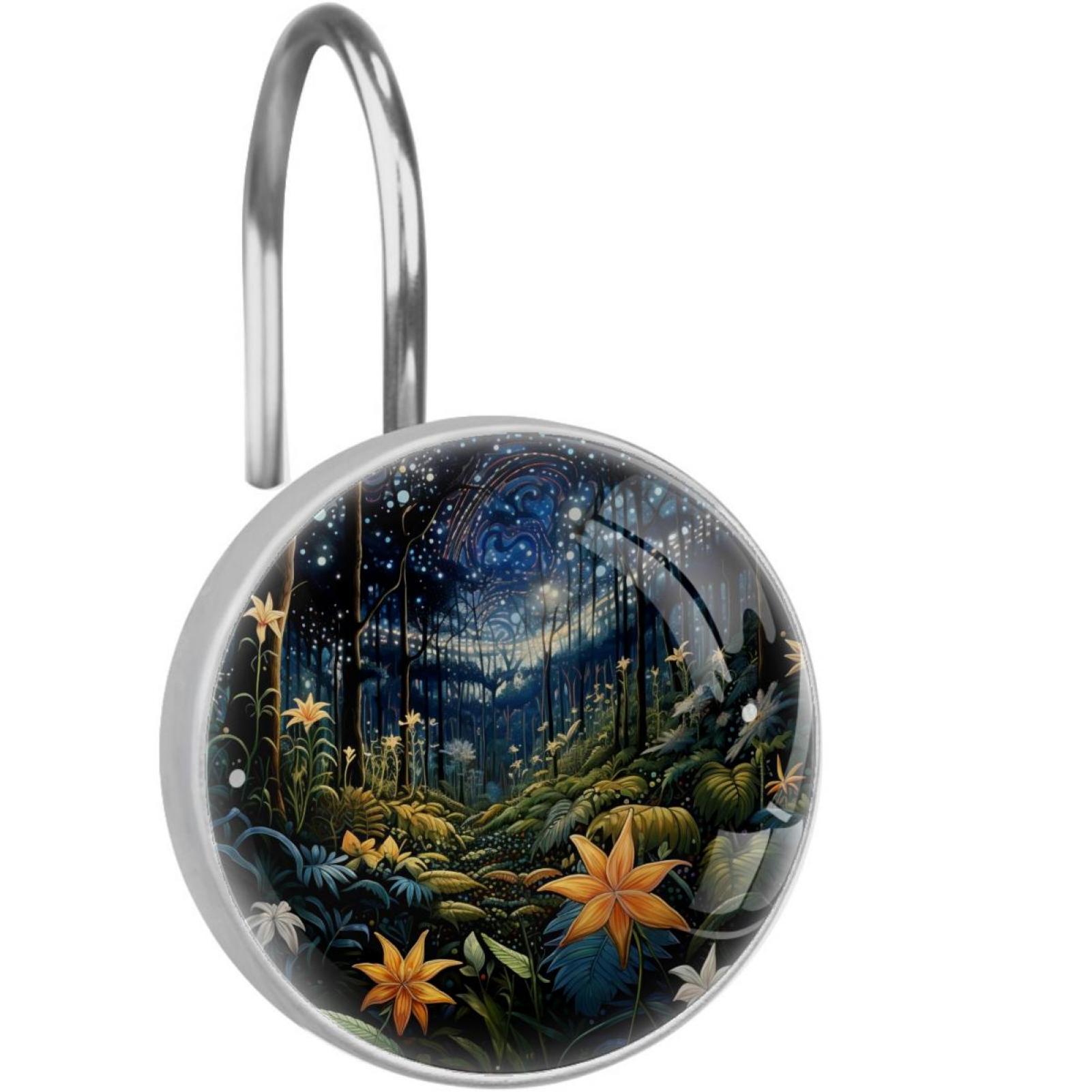 Decorative Shower Curtain Hooks, 12 Pack of Crystal Glass Stainless ...