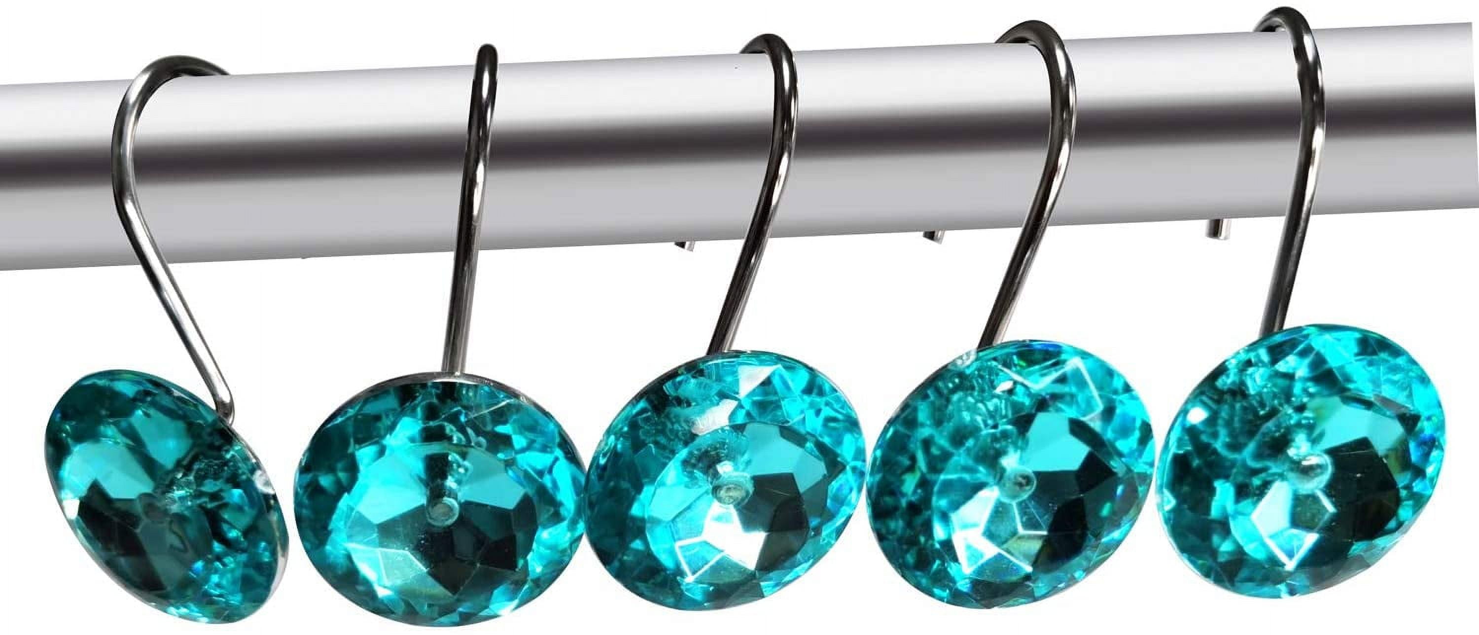 Bling Decorative Shower Curtain Hooks, Acrylic Crystal Rhinestones, Set ...
