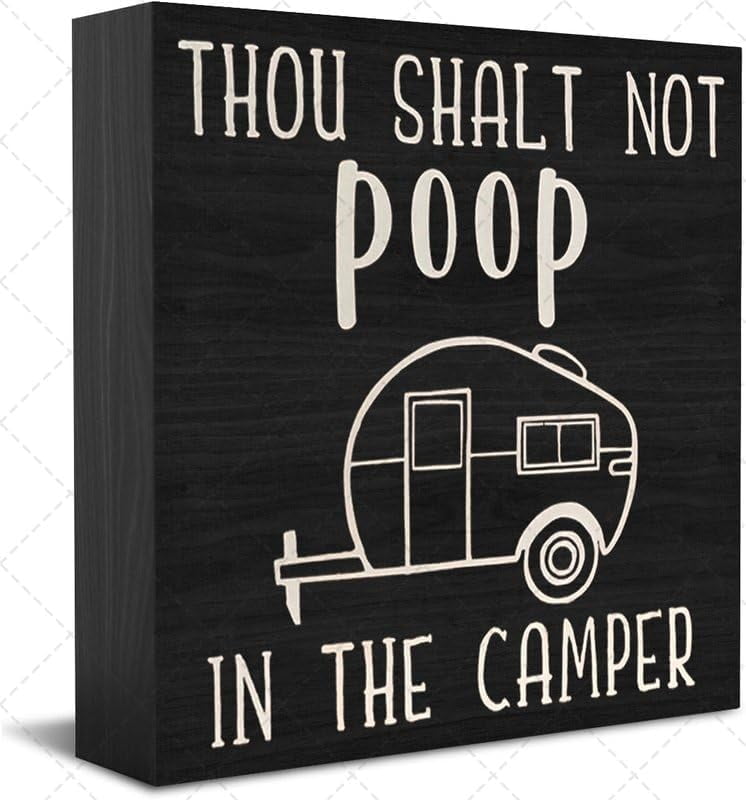 Decorative Sign Of Inspirational Quotes - Thou Shalt Not Poop In The ...