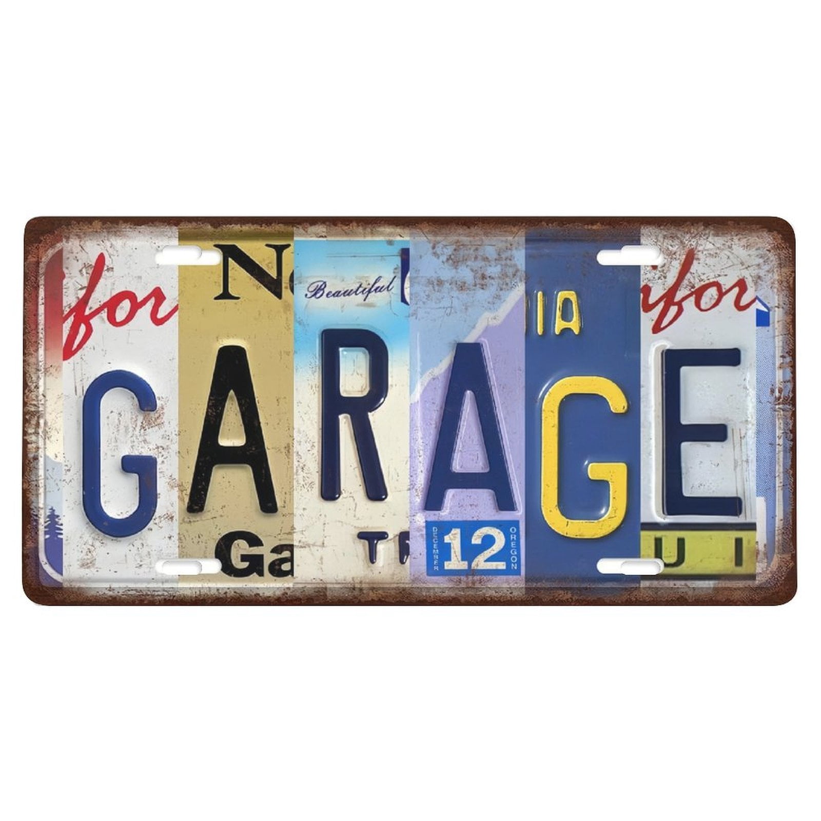 Decorative Sign:Vintage Garage Metal Tin Sign License Plate Wall Decor ...