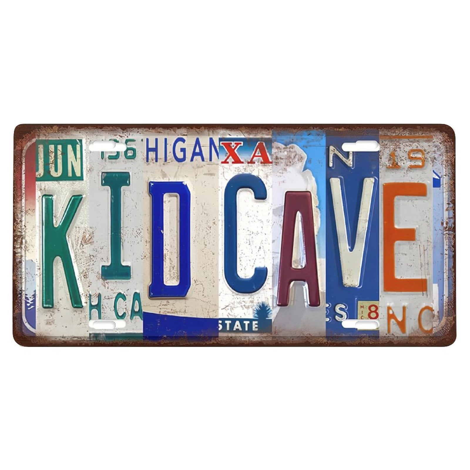 Decorative Sign:Vintage Kid Cave License Plate Wall Decor Bar Metal Tin ...
