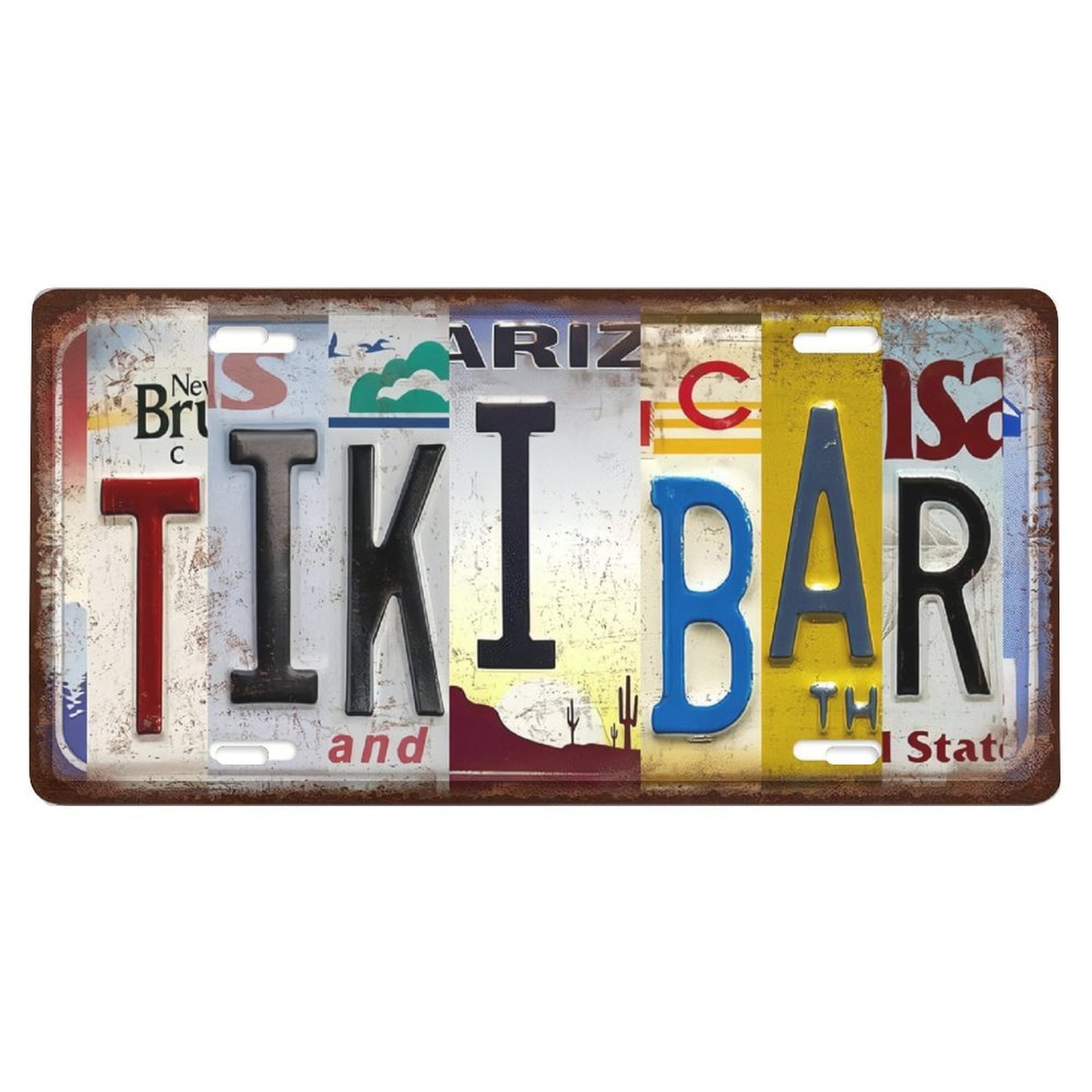 Decorative Sign:Vintage Tiki Bar License Plate Wall Decor Bar Metal Tin ...
