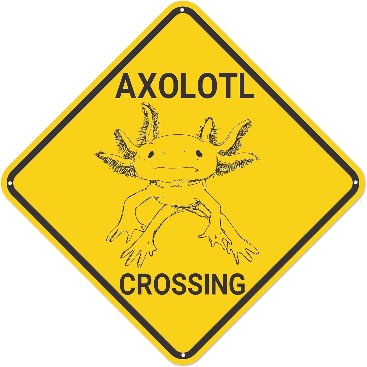 Decorative Signage, Metal Axolotl Crossing Sign, 12x12in Funny Animal ...