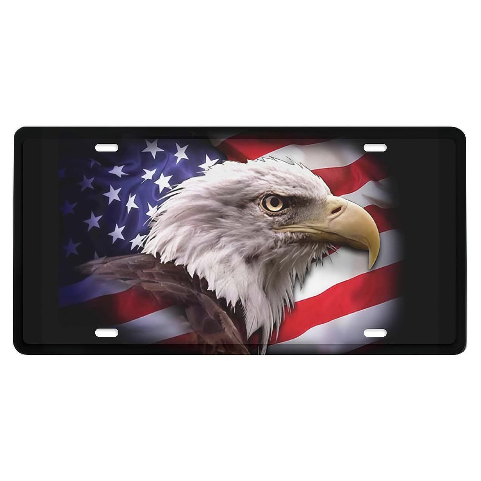 Decorative Signs: License Plate American Eagle with USA Flag Aluminum ...