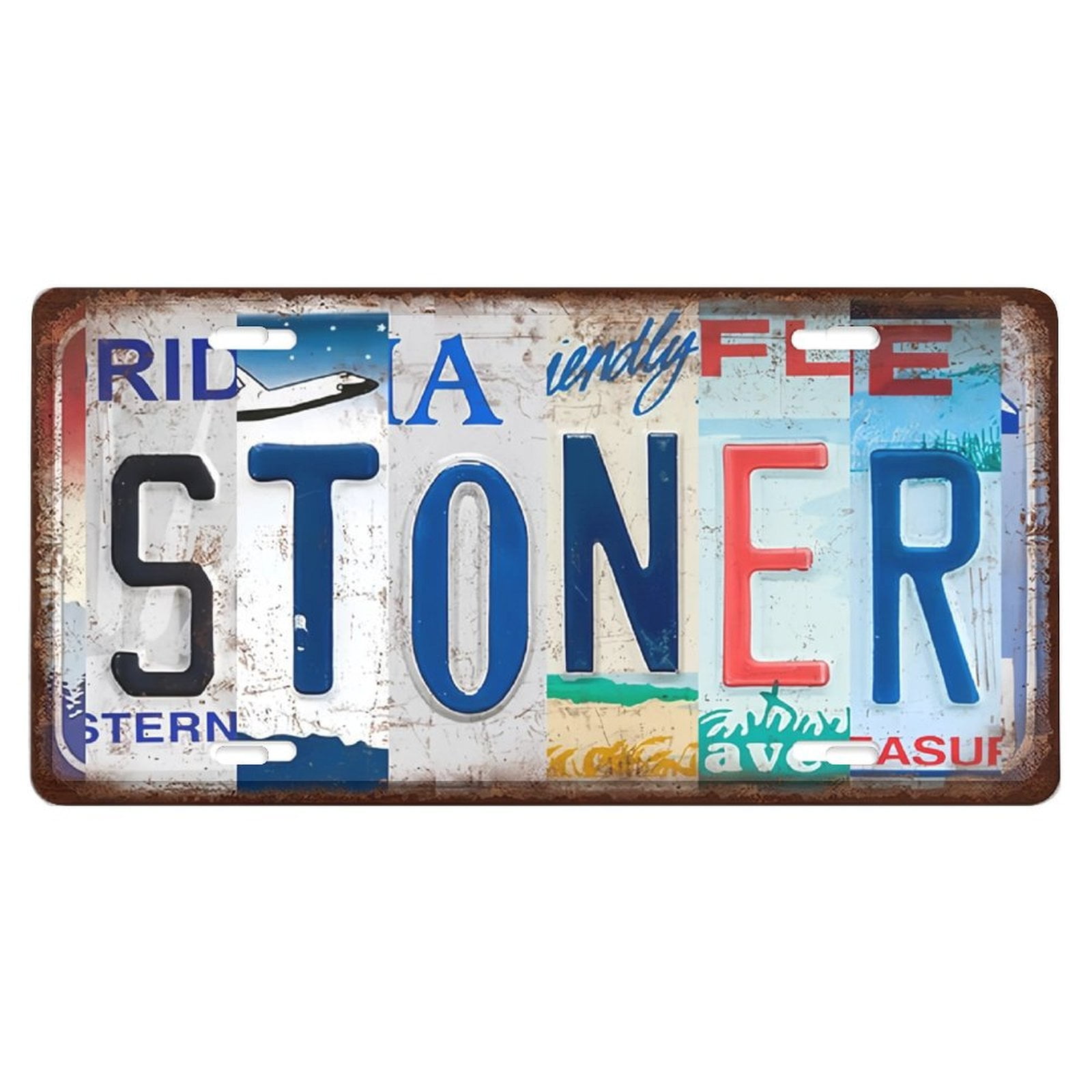Decorative Signs: Vintage Stoner Metal Tin Sign License Plate Wall ...