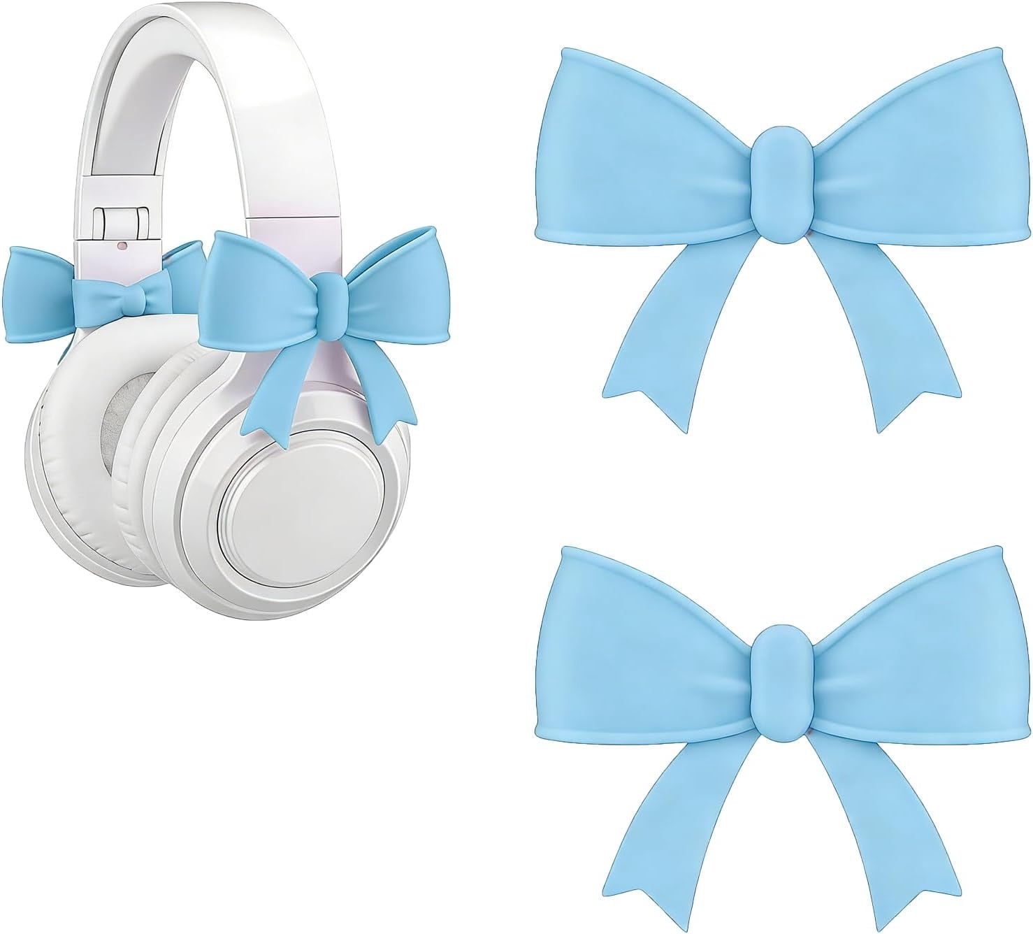 Decorative Silicone Bow Headphone Accessories - Playful Earphone Clip ...