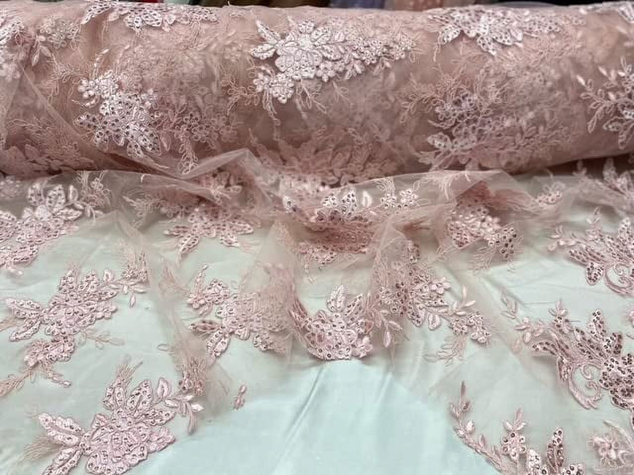 Decorative Silk Inc Sequin lace Fabric with embroderies on mesh VT-17(1 ...