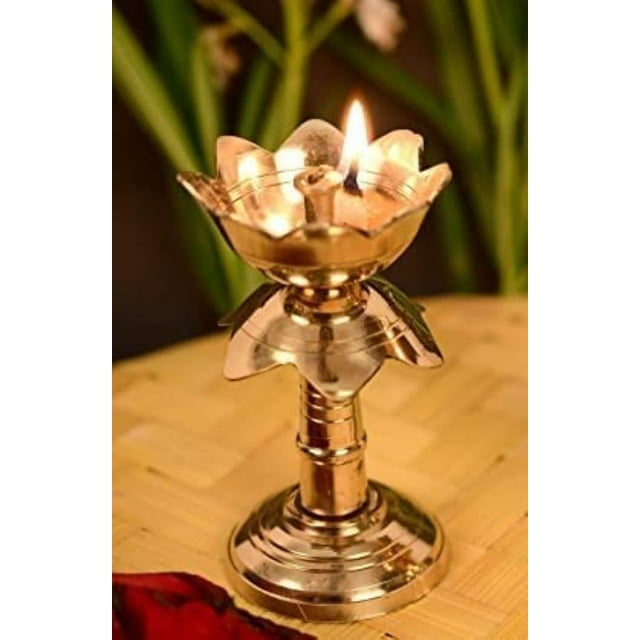 Decorative Small Lotus Diya Deepak Pooja Diya Puja Item Brass Oil Lamp ...