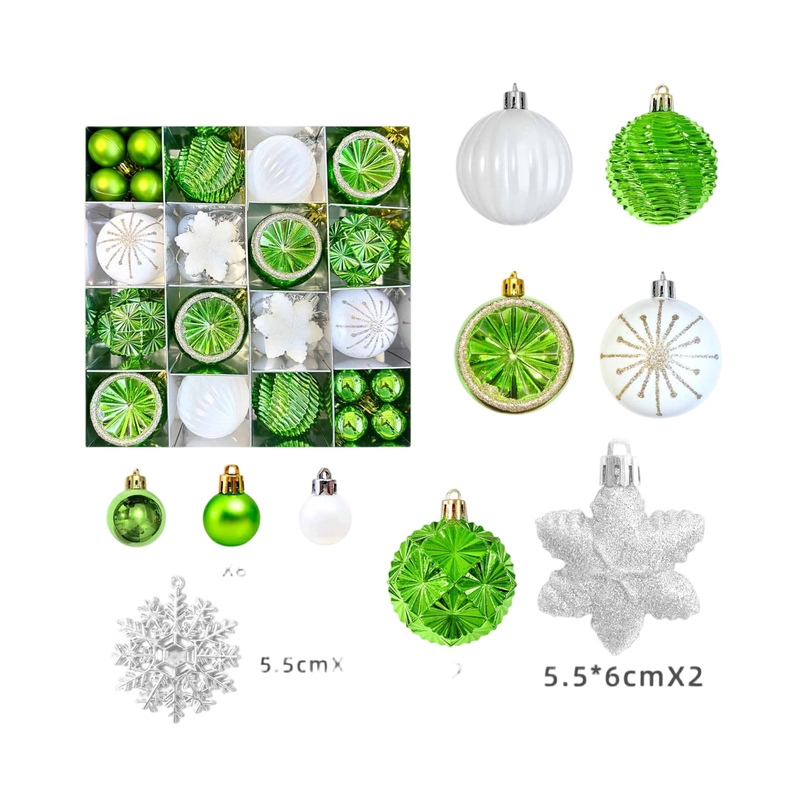 Decorative Snowflake House Ornament, Heart Star Shaped Plastic Painted ...