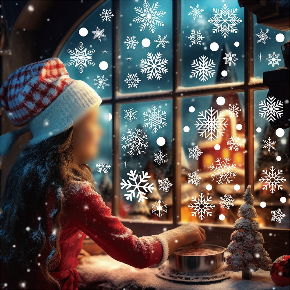 Decorative Snowflake Static Cling For Windows Doors And Glass Surfaces ...