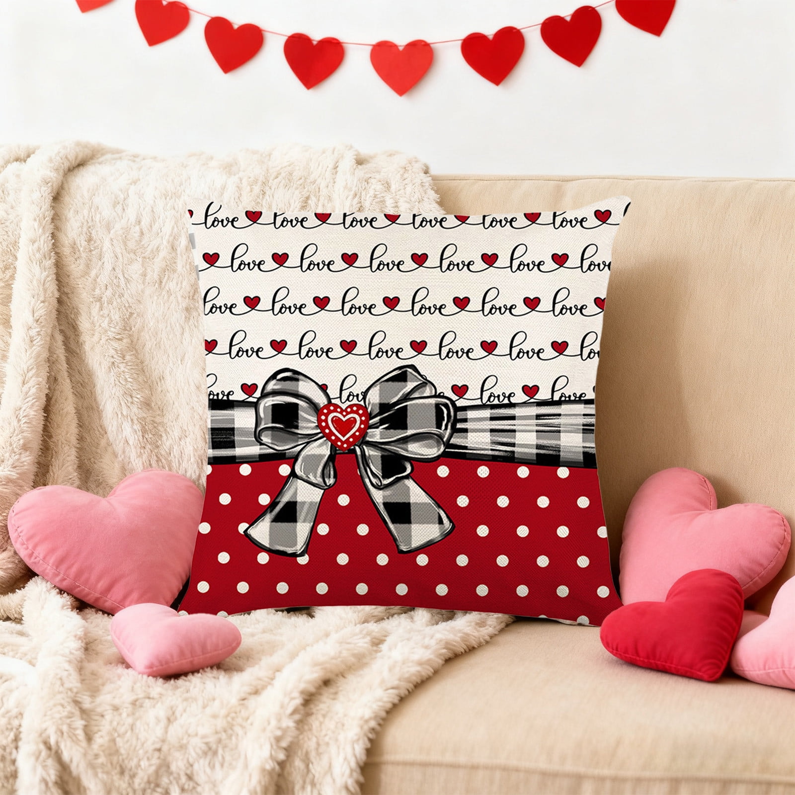 Decorative Sofa Pillow Cover Polyester Square Case, Invisible Zipper ...