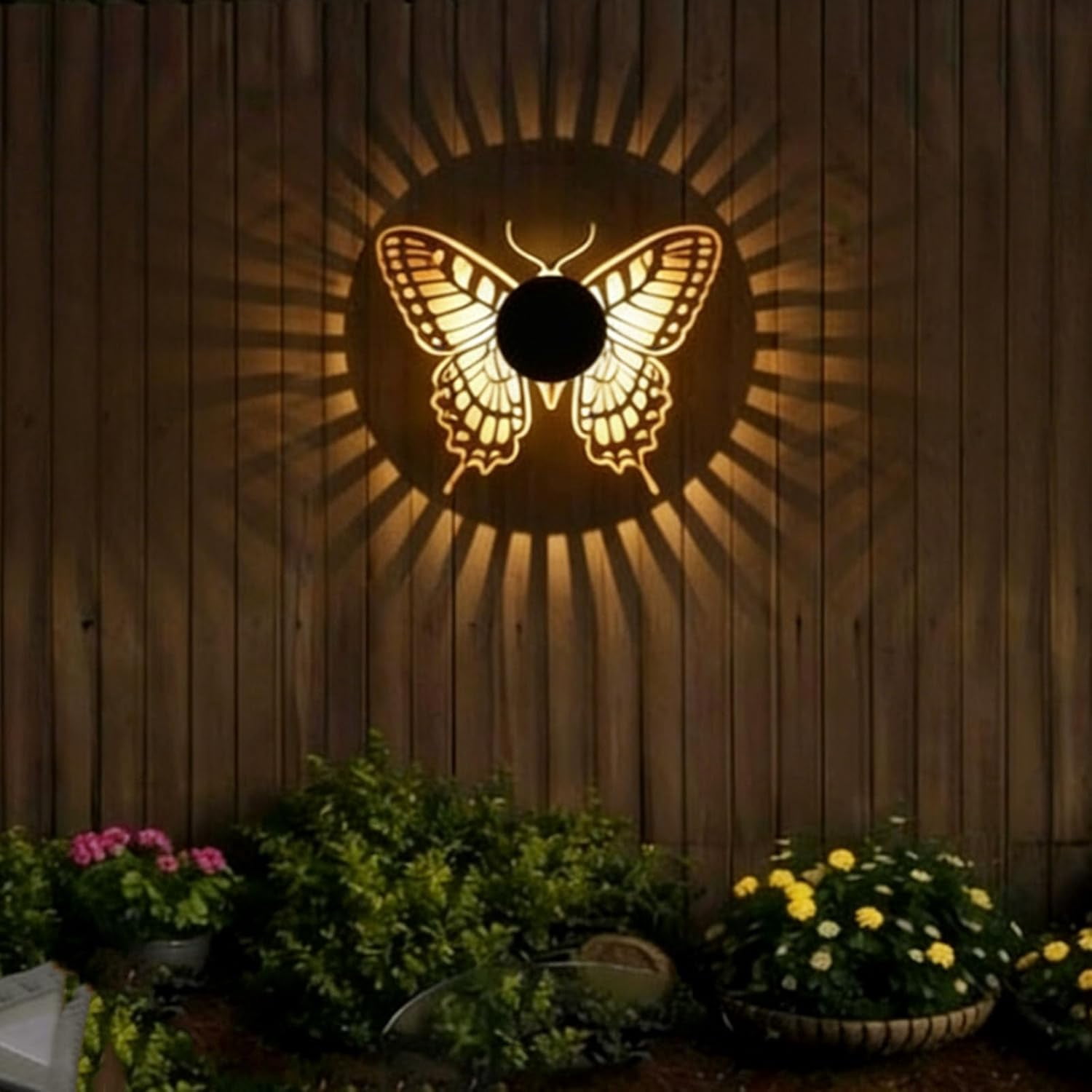 Decorative Solar Mandala Lights, Solar-Powered Outdoor Wall Lamp ...