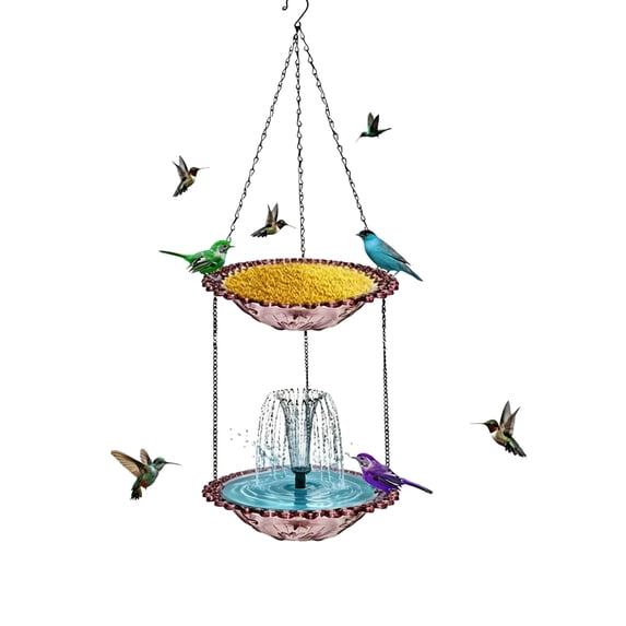 Decorative Solars Powered Bird Bath Fountains And Feeder Set For ...