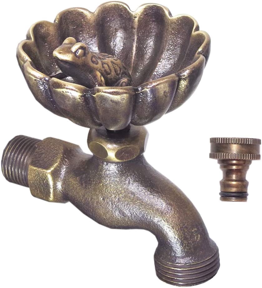 Decorative Solid Brass Frog Garden Outdoor Faucet 4" Inches L fits for ...