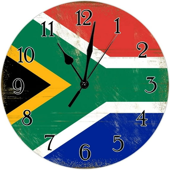 Decorative South Africa Flag Wall Clock – 10-Inch Round Vintage French ...