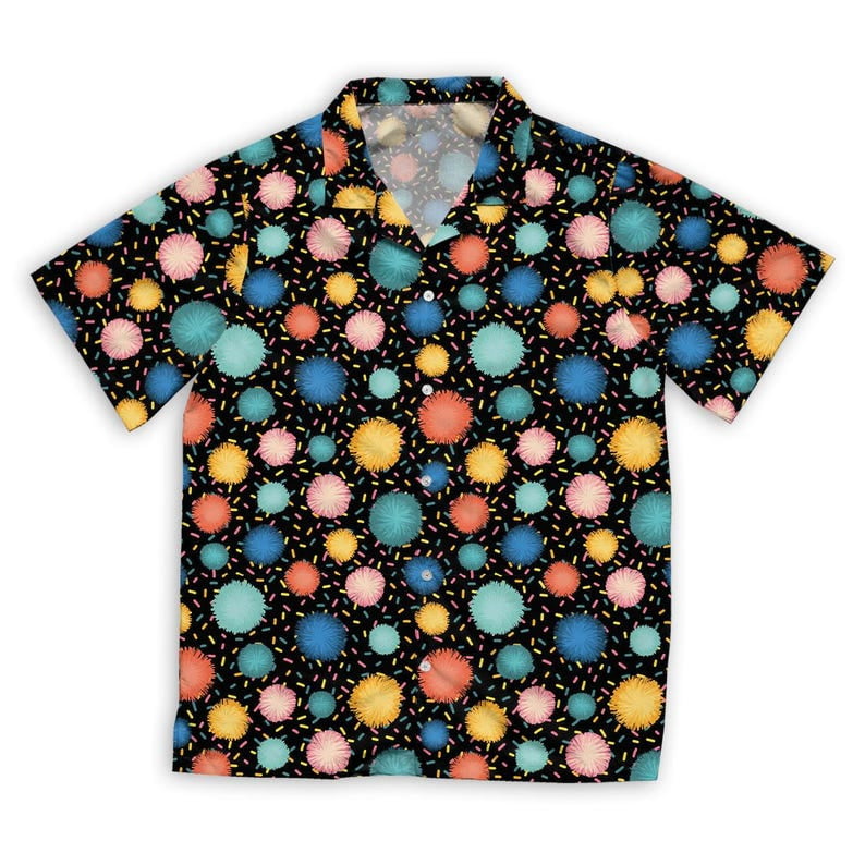 Decorative Sprinkles Pom Poms Seamless Repeat Short Sleeve Hawaiian ...