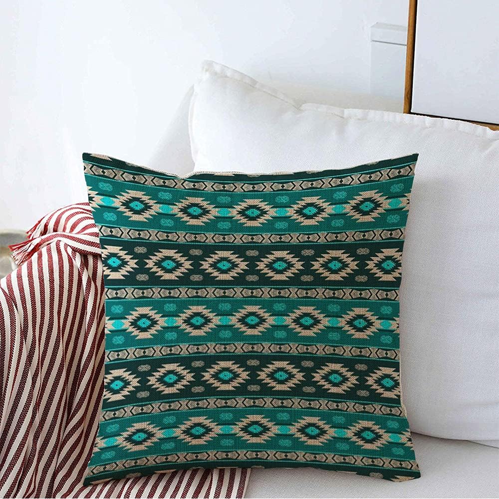 Decorative Square Throw Pillow Cover Design Southwest Texture Striped ...