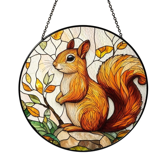 Decorative Squirrel Glass Style Window Art1601 - Walmart.com