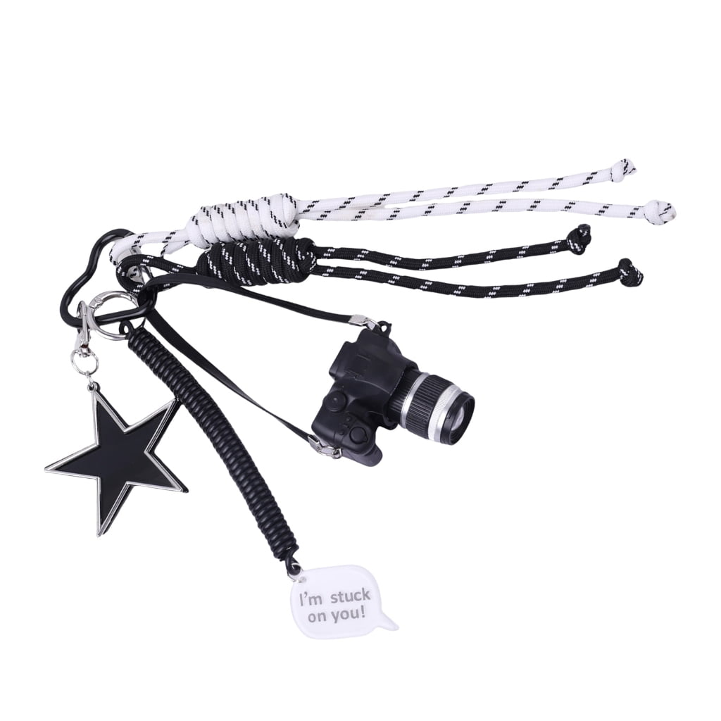 Decorative Star Camera Keychain Fashion Alloy Charm Handmade Nylon Rope ...