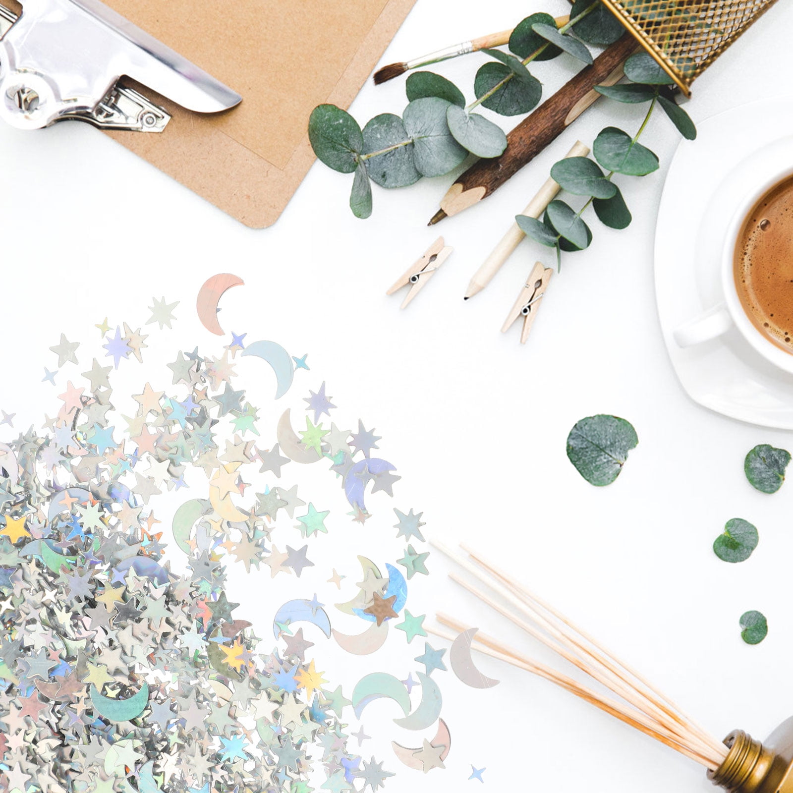 Decorative Star and Moon Pieces Themed Confetti Pet Birthday Party Baby ...