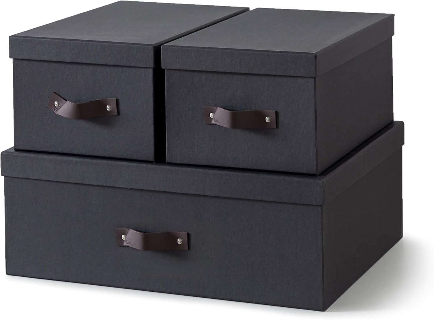 Decorative Storage Boxes with Lids - Set of 3 (One Large and Two Medium ...