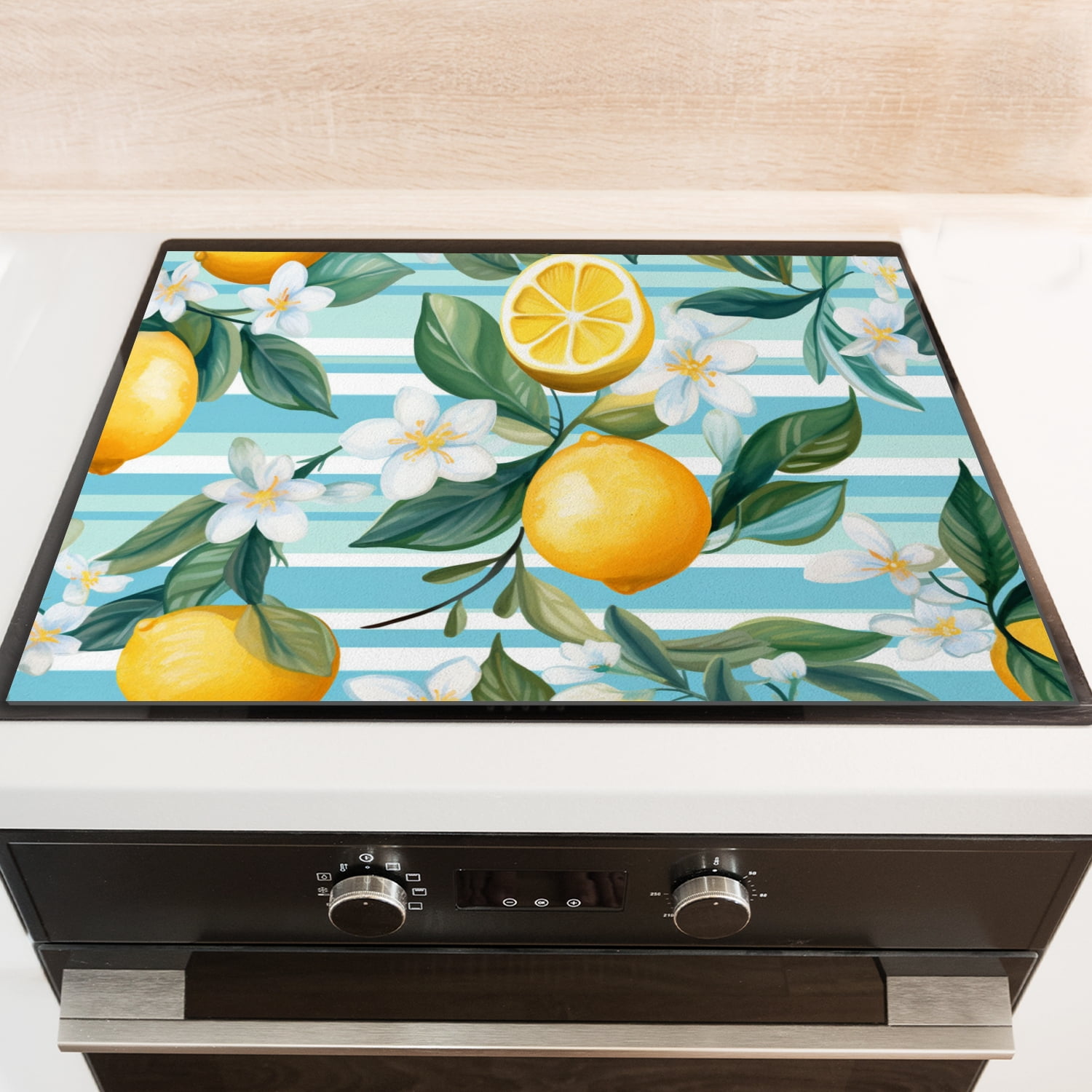 Decorative Stove Top Covers, Fruit Lemon and Flowers, Heat Resistant ...