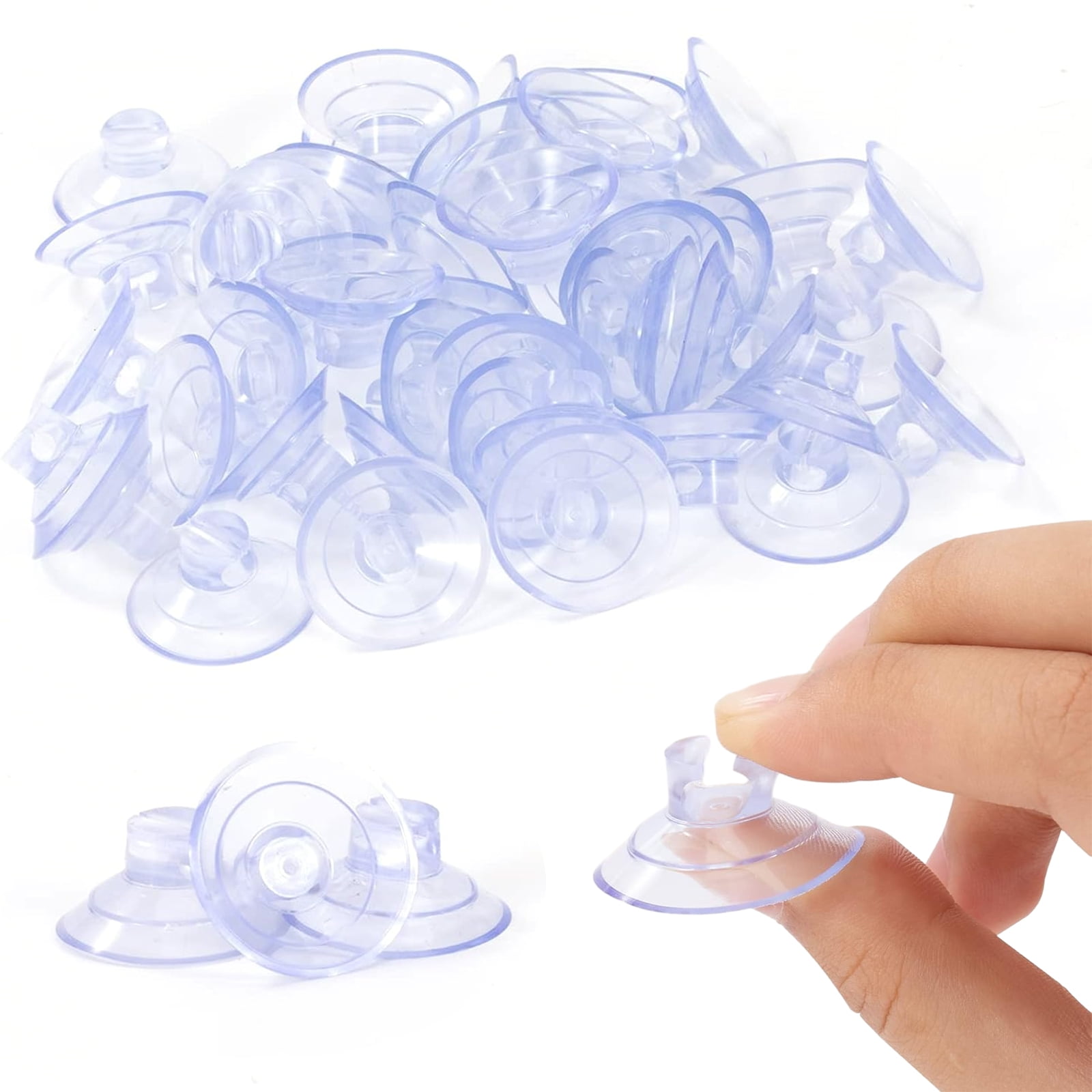 Decorative Suction Cups, Glass Suction Pads 30mm Transparent PVC ...