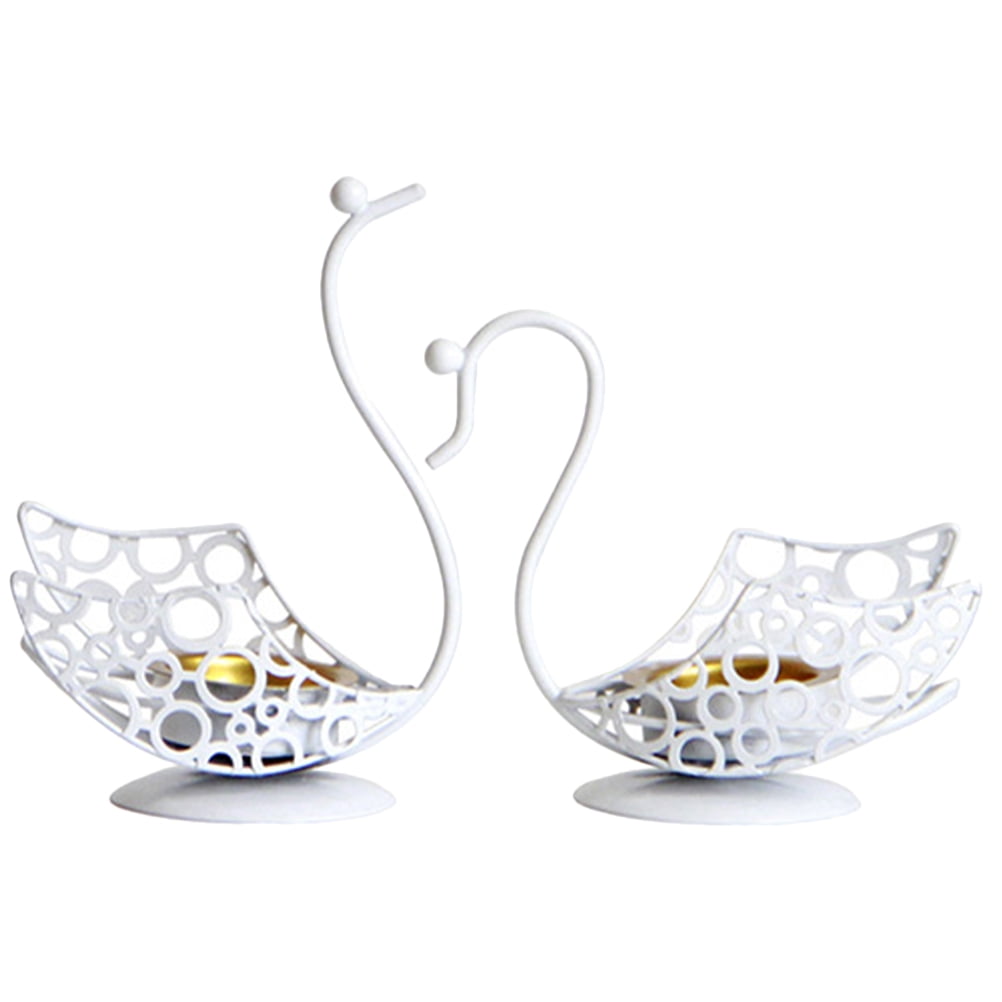 Decorative Swan Figurines Tabletop Star Projector Lovers Office White ...