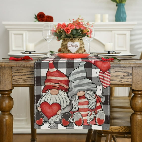 Decorative Table Banner,Valentine's Day Home Decor Table Runner Vintage ...