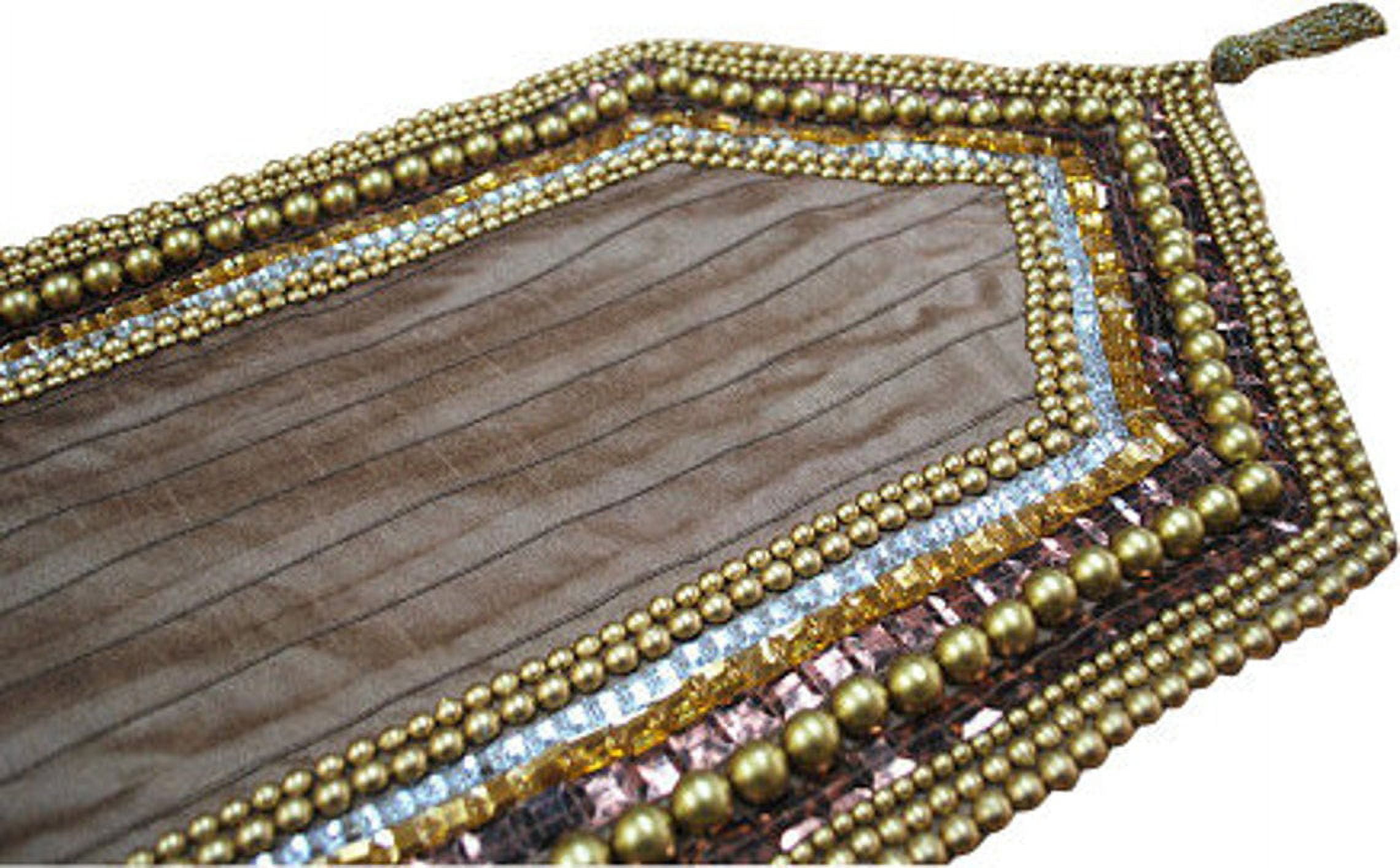 Decorative Table Runner Rust, Gold, Clear, 14 inch wide x 48 inch long ...