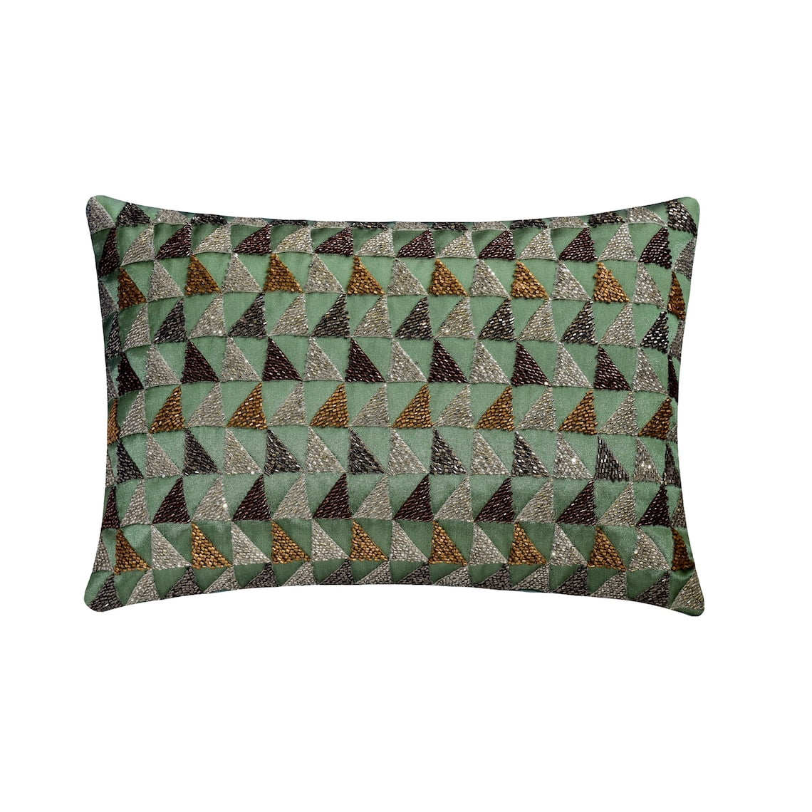 Decorative Teal Blue 12"x14" (30x35 cm) Lumbar Pillow Cover, Silk ...