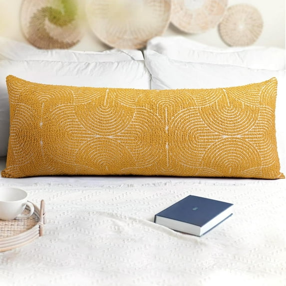 Decorative Textured Lumbar Throw Pillow Covers 14x36, Organic Modern ...