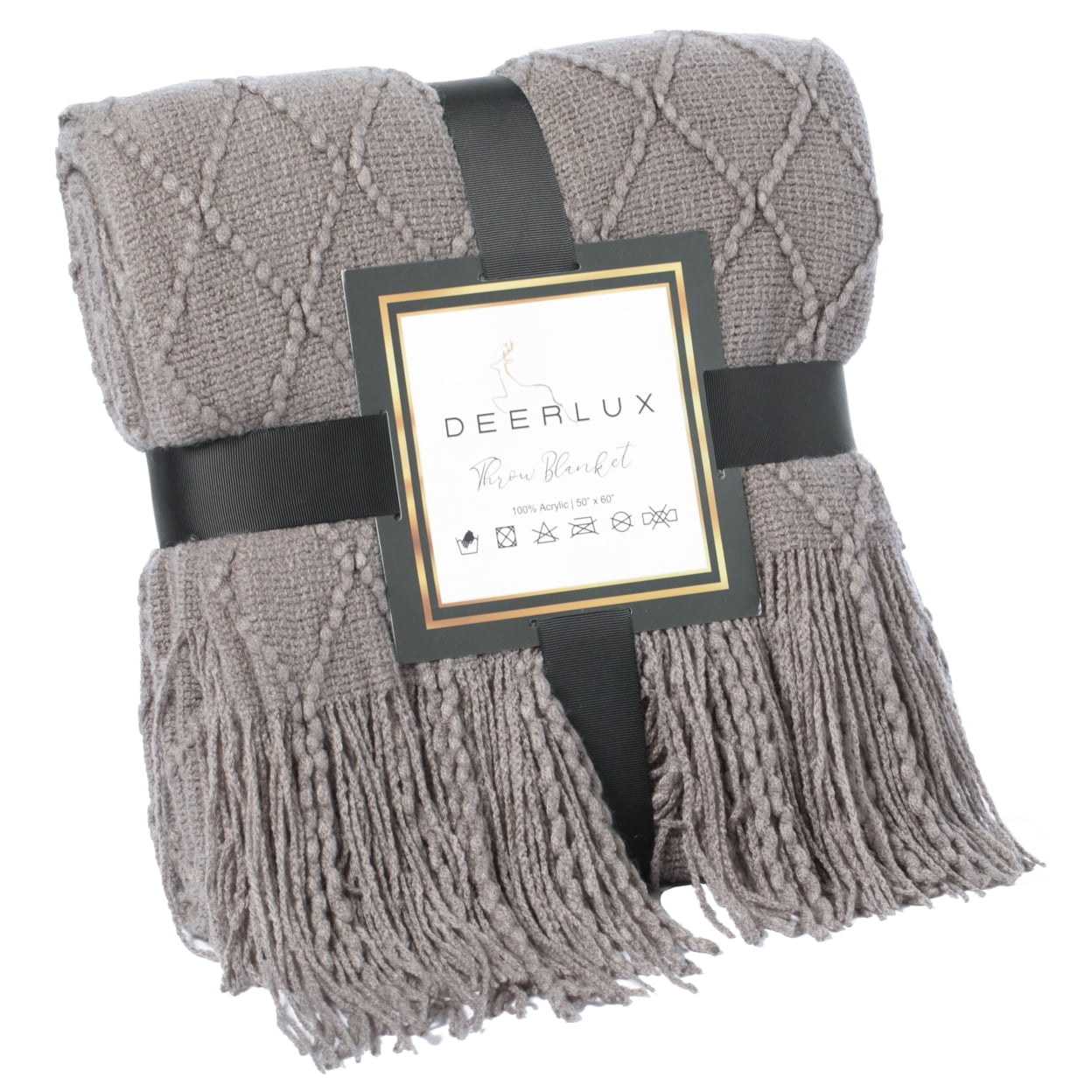 Decorative Throw Blanket - 50x60in Soft Knit with Delightful Fringe ...